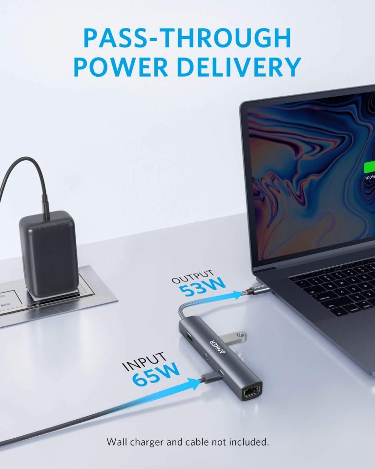 Anker USB C Hub 6-in-1 USB C PD Hub with 65W Power Delivery - A8365